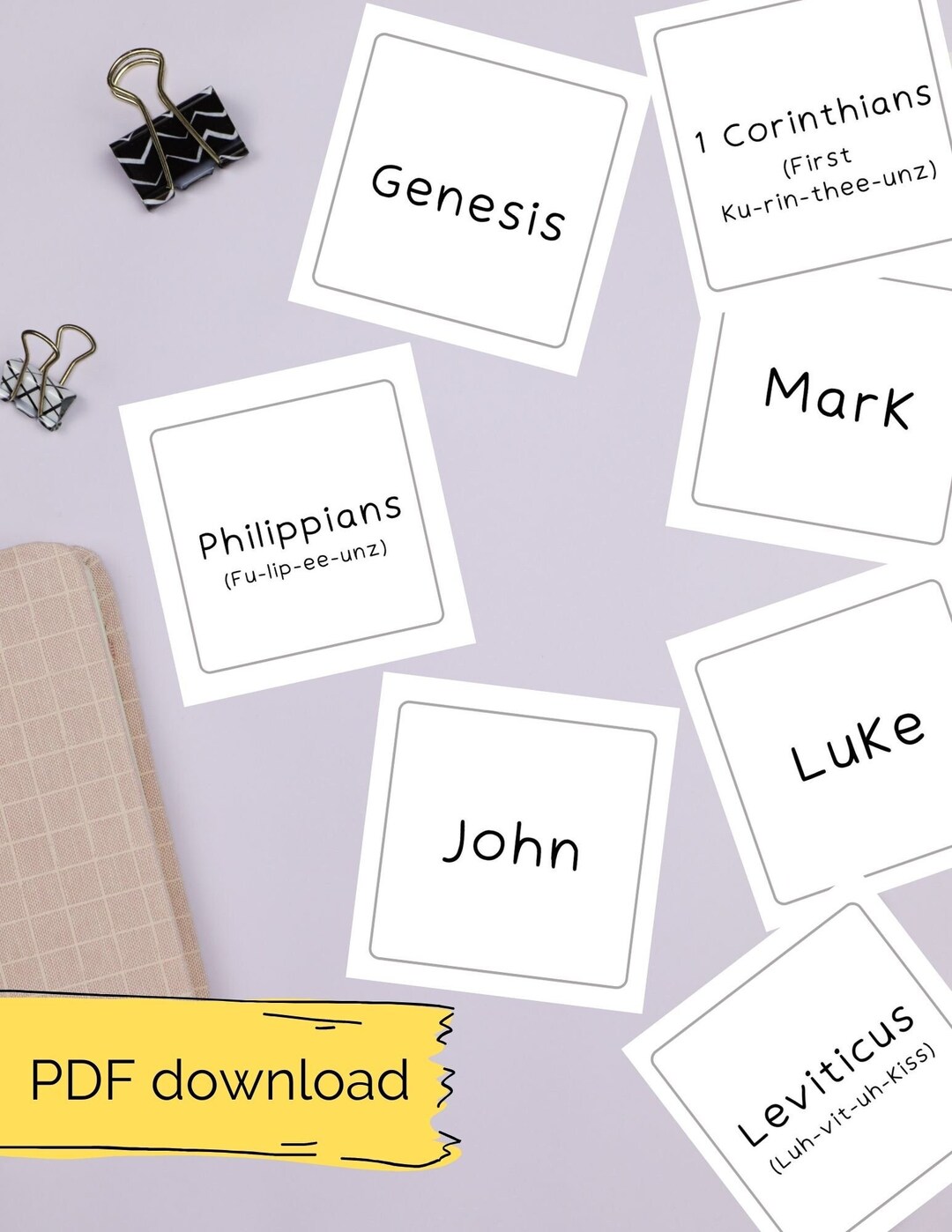 Books of the Bible Flashcards | Basic Black + White - Etsy