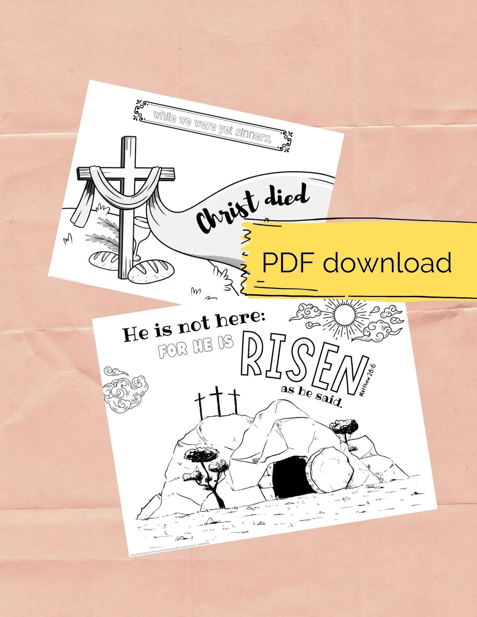 Easter Coloring Pages | 2 KJV Bible Verse Coloring Pages for ...