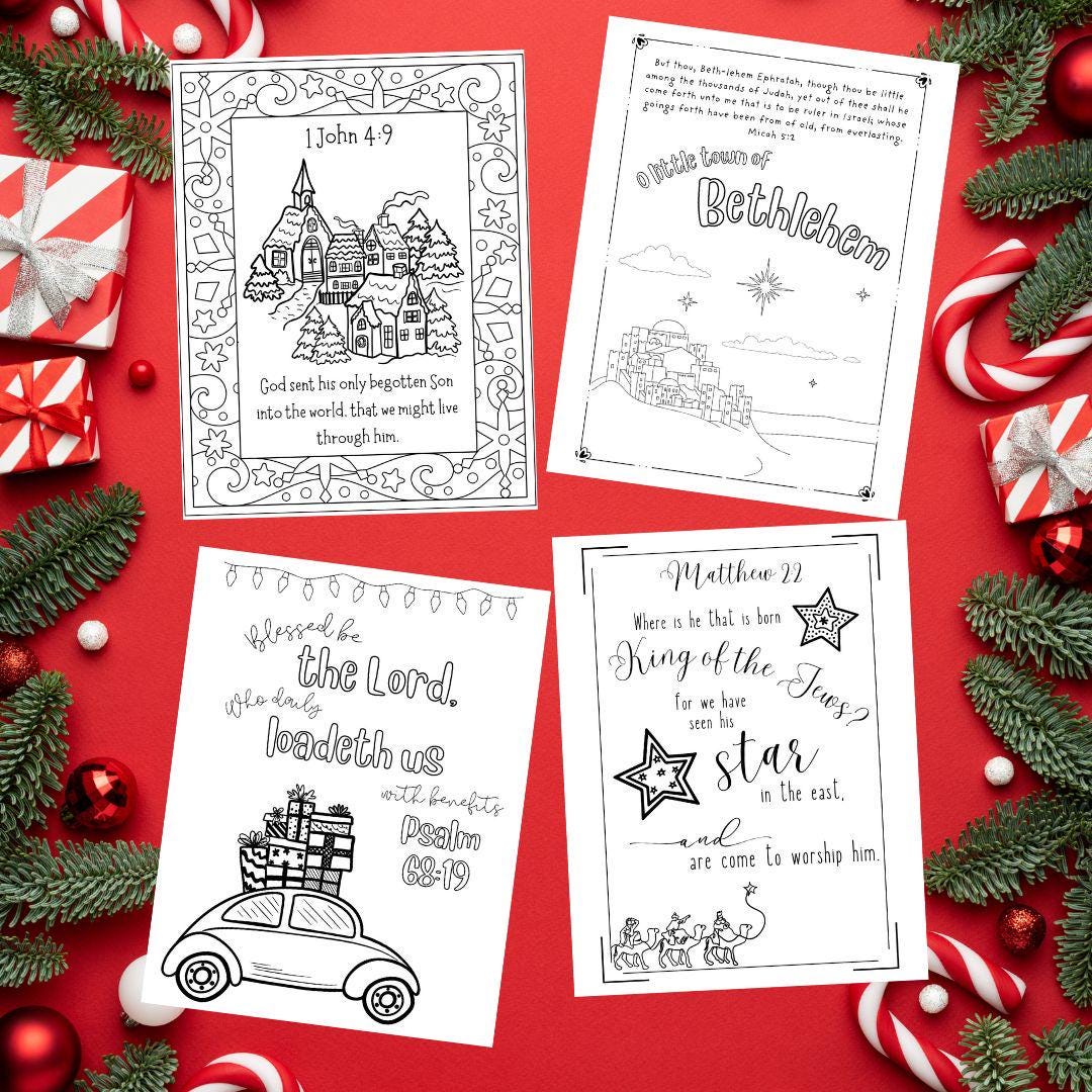 KJV Bible Christmas Coloring Pack - Etsy