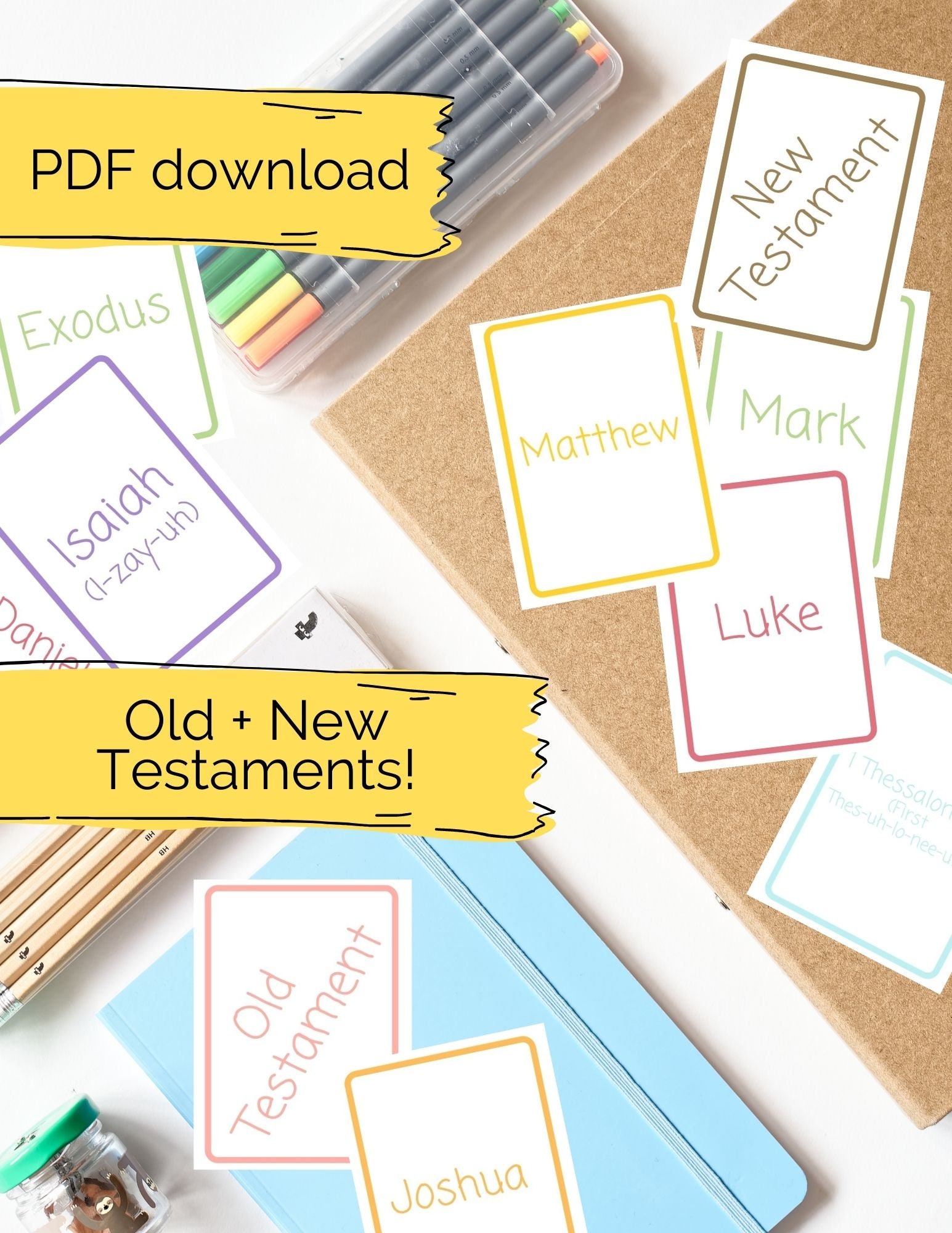 Books of the Bible Flashcards | Both Old + New Testaments! - Etsy