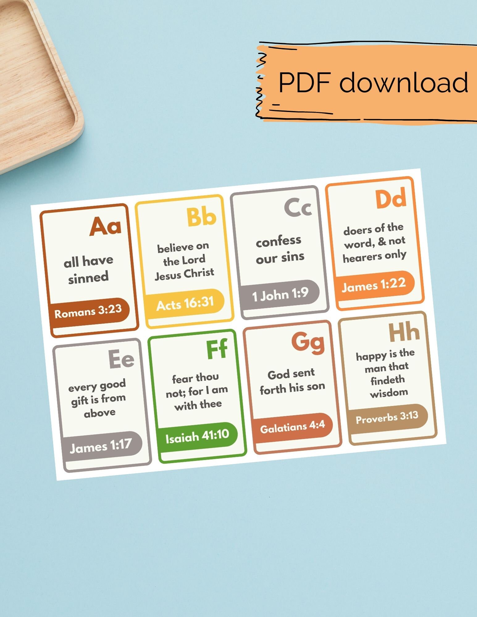 KJV Bible Memory Alphabet Flashcards - Etsy