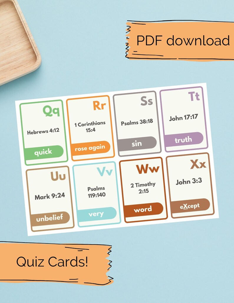 KJV Bible Memory Alphabet Flashcards - Etsy