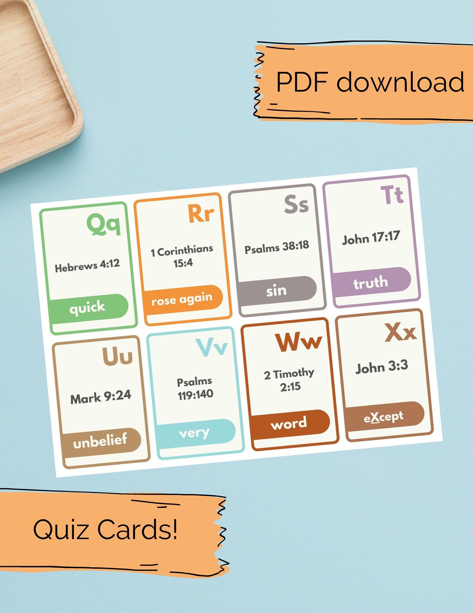 KJV Bible Memory Alphabet Flashcards - Etsy