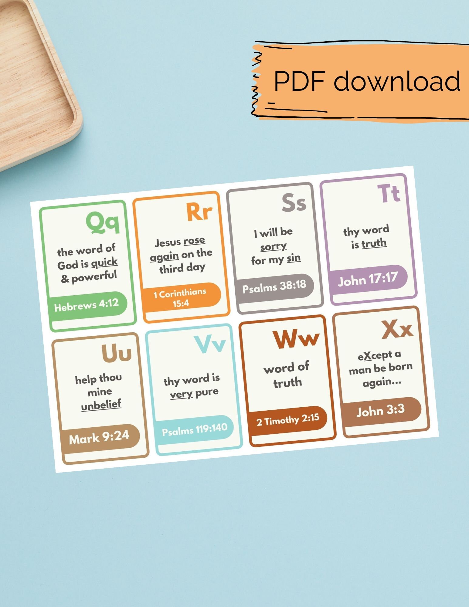 KJV Bible Memory Alphabet Flashcards - Etsy