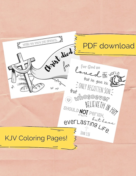 John 3:16 Romans 58 KJV Coloring Pages | Etsy