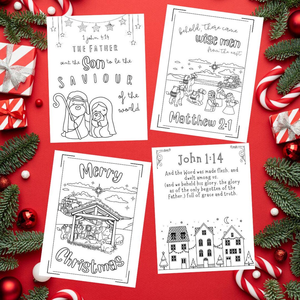 KJV Bible Christmas Coloring Pack - Etsy