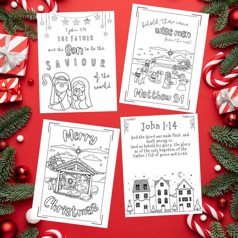 KJV Bible Christmas Coloring Pack - Etsy