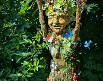 Tree Nymph Sculpture. Clay & Wood Carving Art Doll by Fae - Etsy