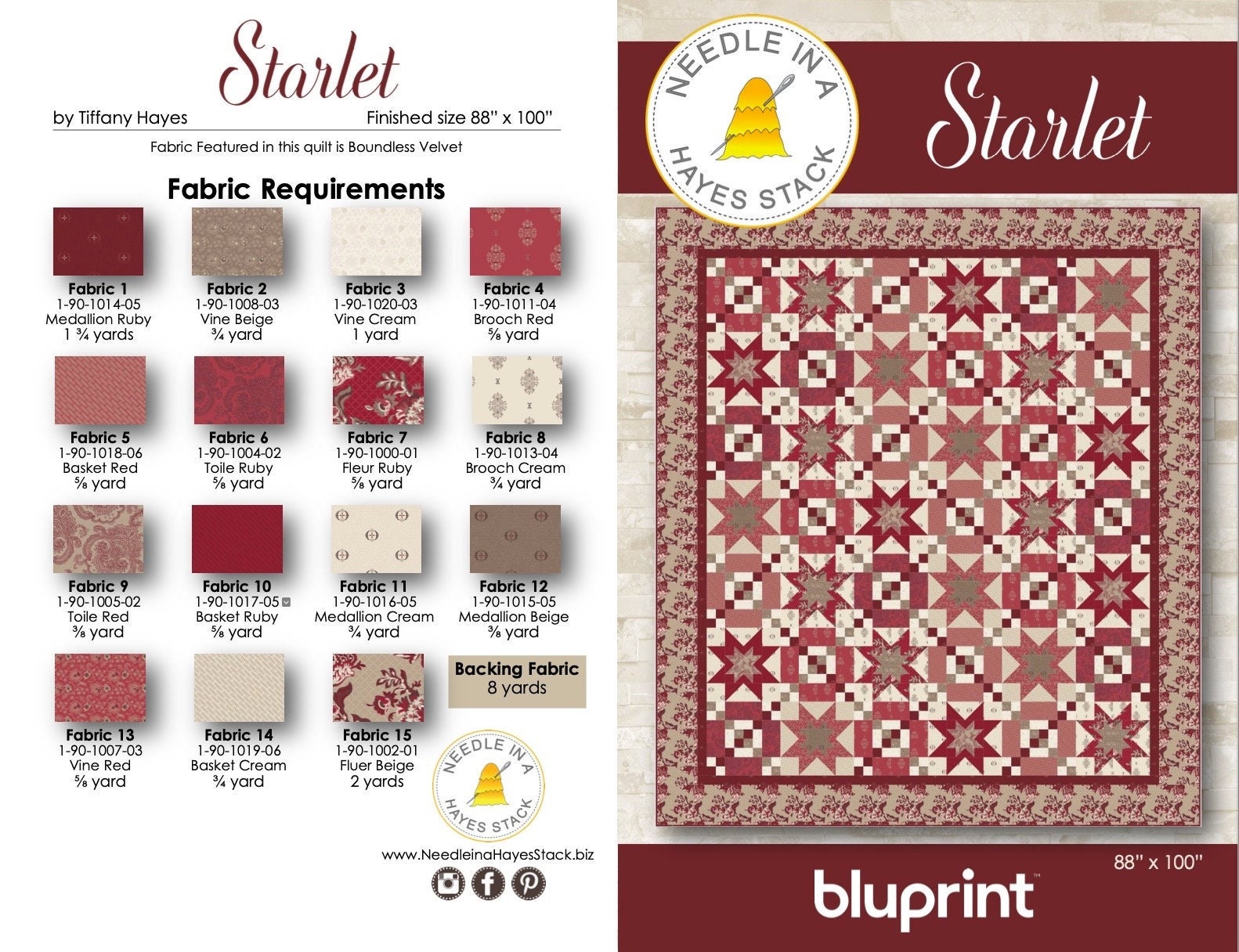 Starlet Prints Quilt Kit Sewing & Needlecraft Craft Supplies & Tools ...