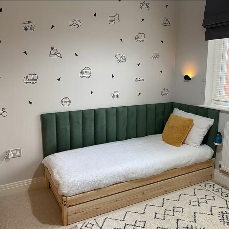 Corner Headboard Made of Velour for Bed Size 85x200cm Wall Panels-easy ...