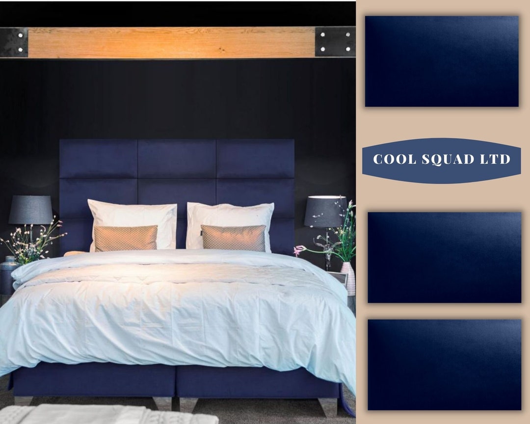 Luxury Soft Plush Dark Blue Velvet Upholstered Wall Panels - Etsy