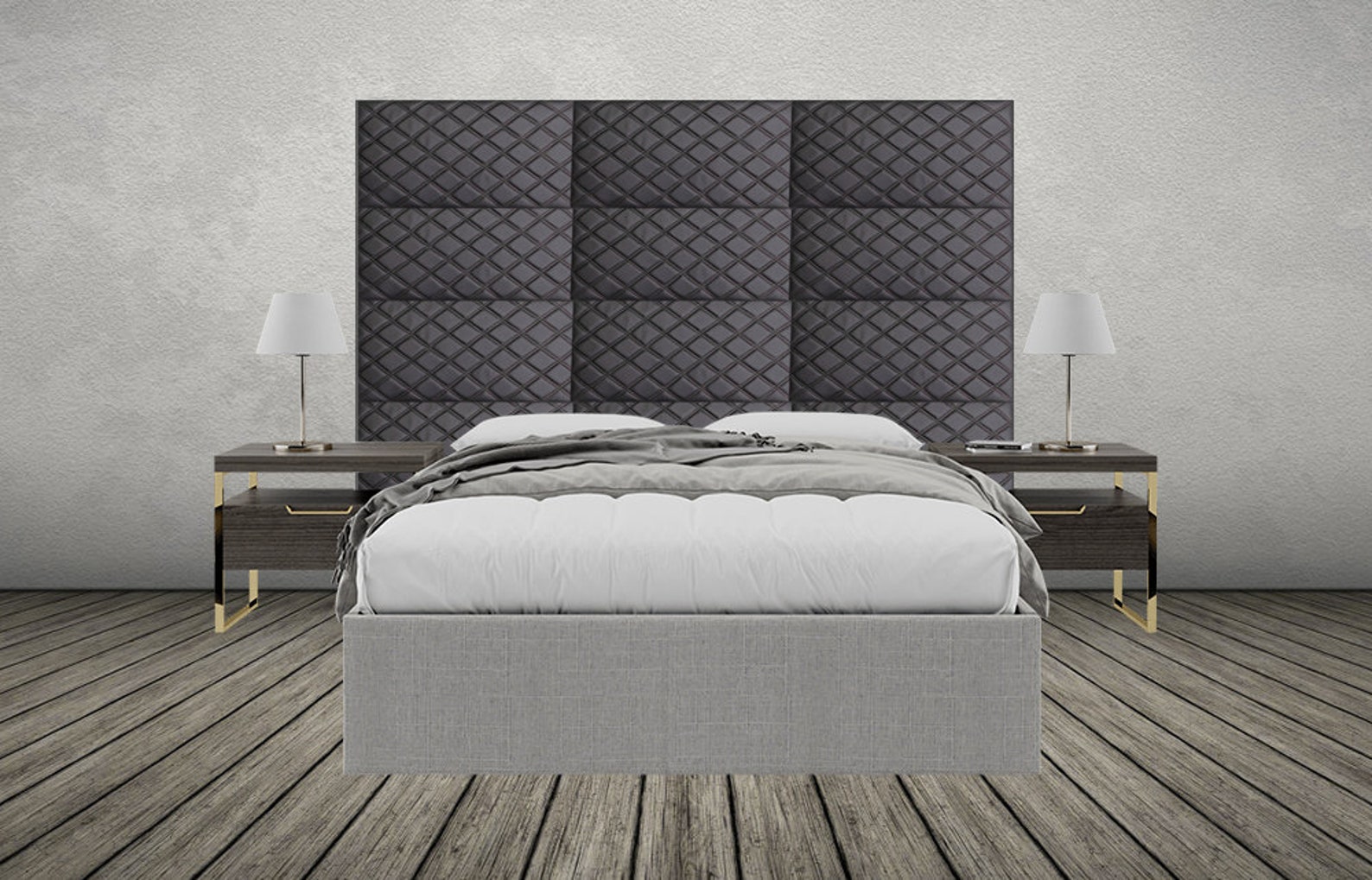 Hand Made Upholstered Wall Panel Headboards Genuine Faux - Etsy UK