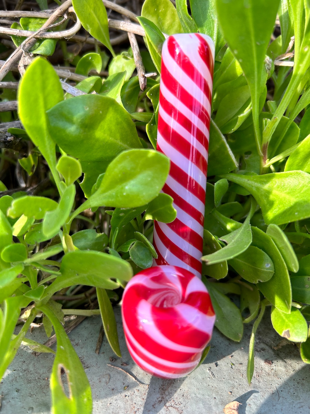 TOBACCO GLASS Candy Cane Glass Pipe (handmade) - Etsy