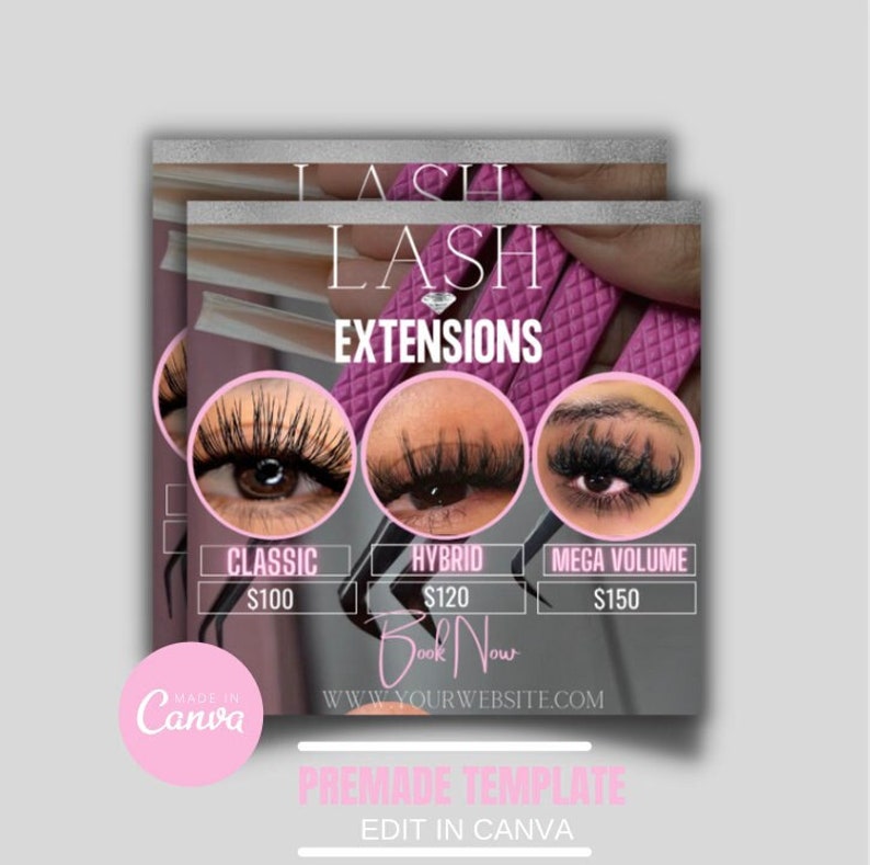 Lash Extensions Templates, Premade Lash Template, DIY Template - Etsy