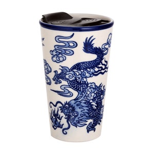 Handpainted Ryu Dragon Design Porcelain Cup Double Wall - Etsy
