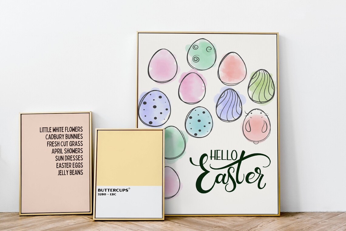 Printable Hello Easter Wall Art Easter Art Print Easter - Etsy