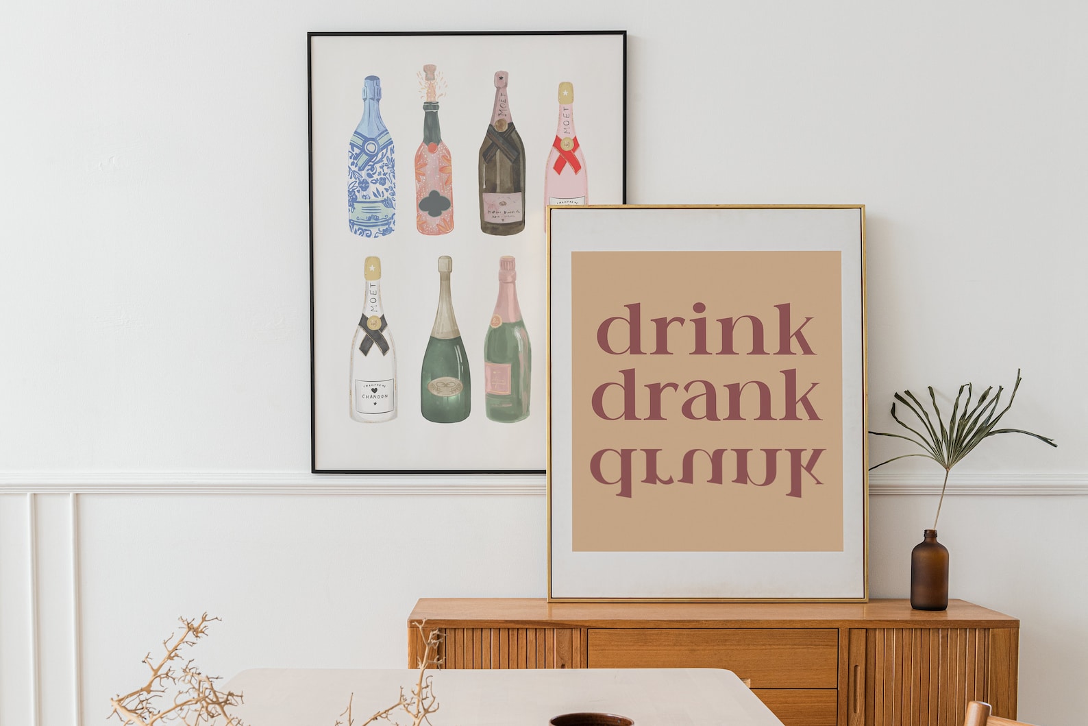 Printable Drink Drank Drunk Print | Bar Wall Print | Bar Cart Art Print ...
