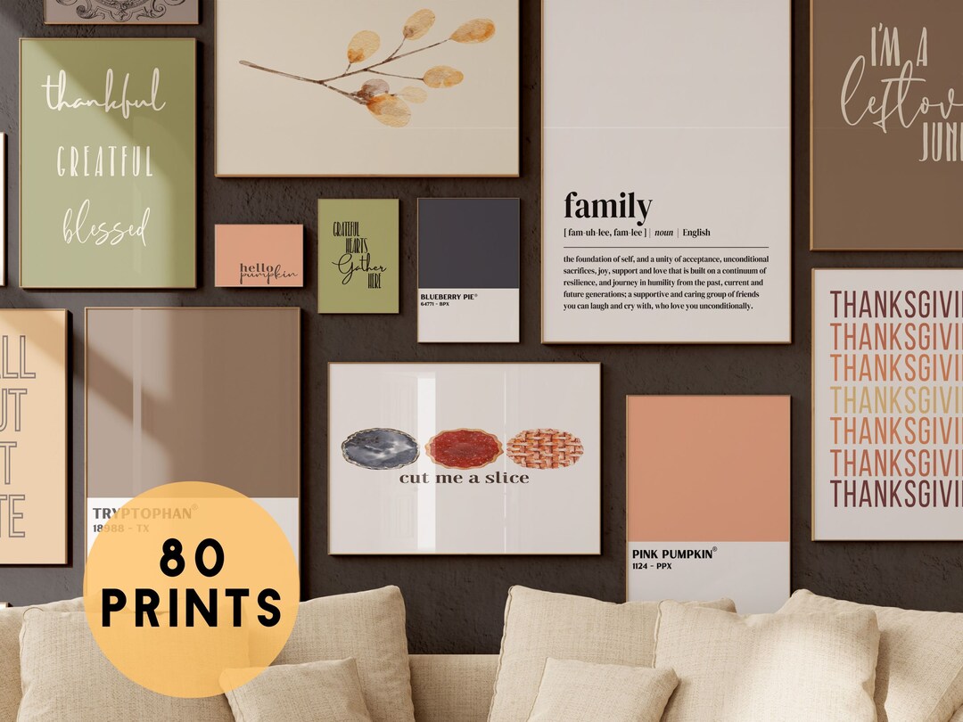 Thanksgiving MEGA BUNDLE | Printable Thanksgiving Wall Art | SET of 60 ...