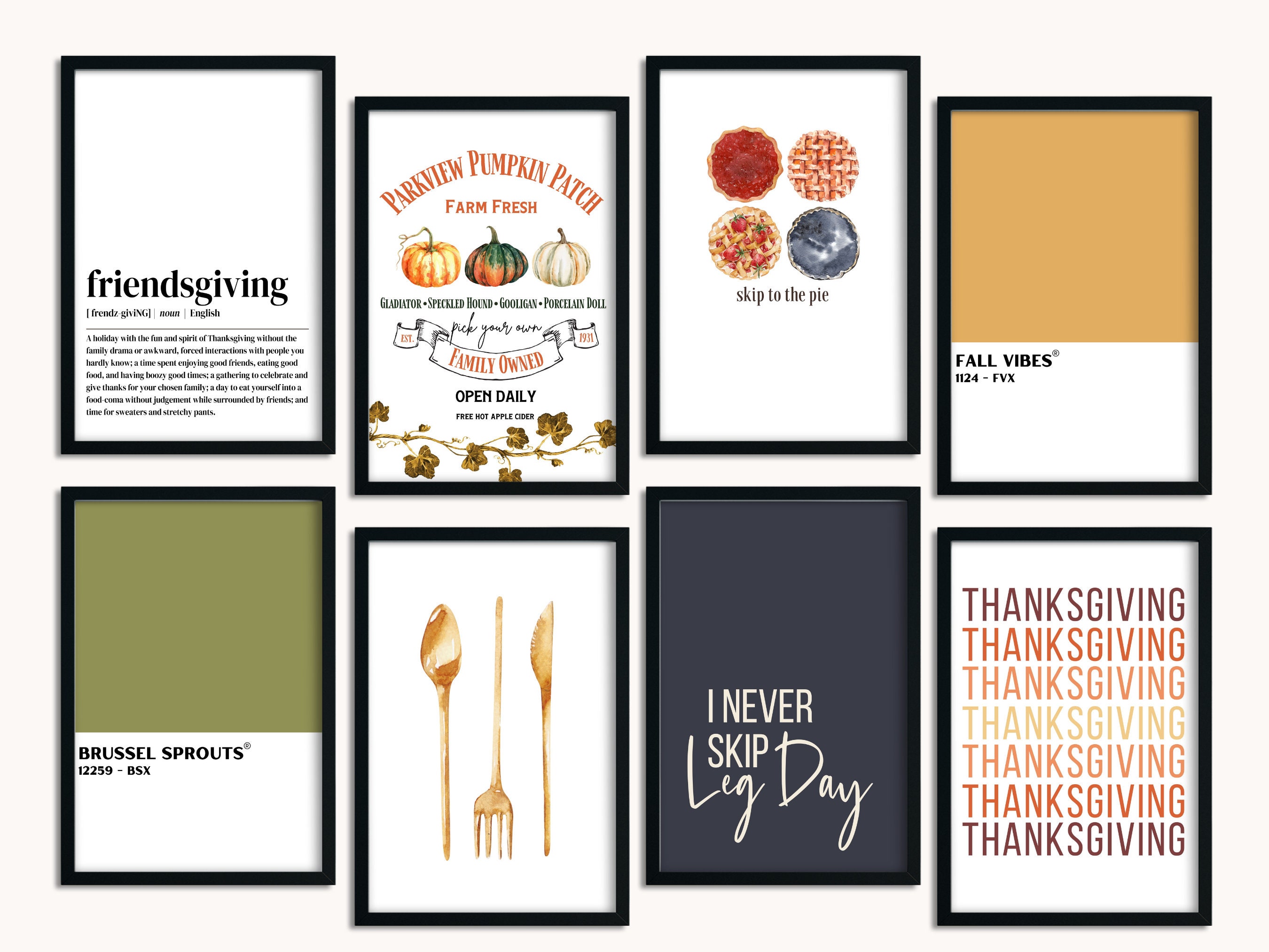 Thanksgiving MEGA BUNDLE | Printable Thanksgiving Wall Art | SET of 60 ...
