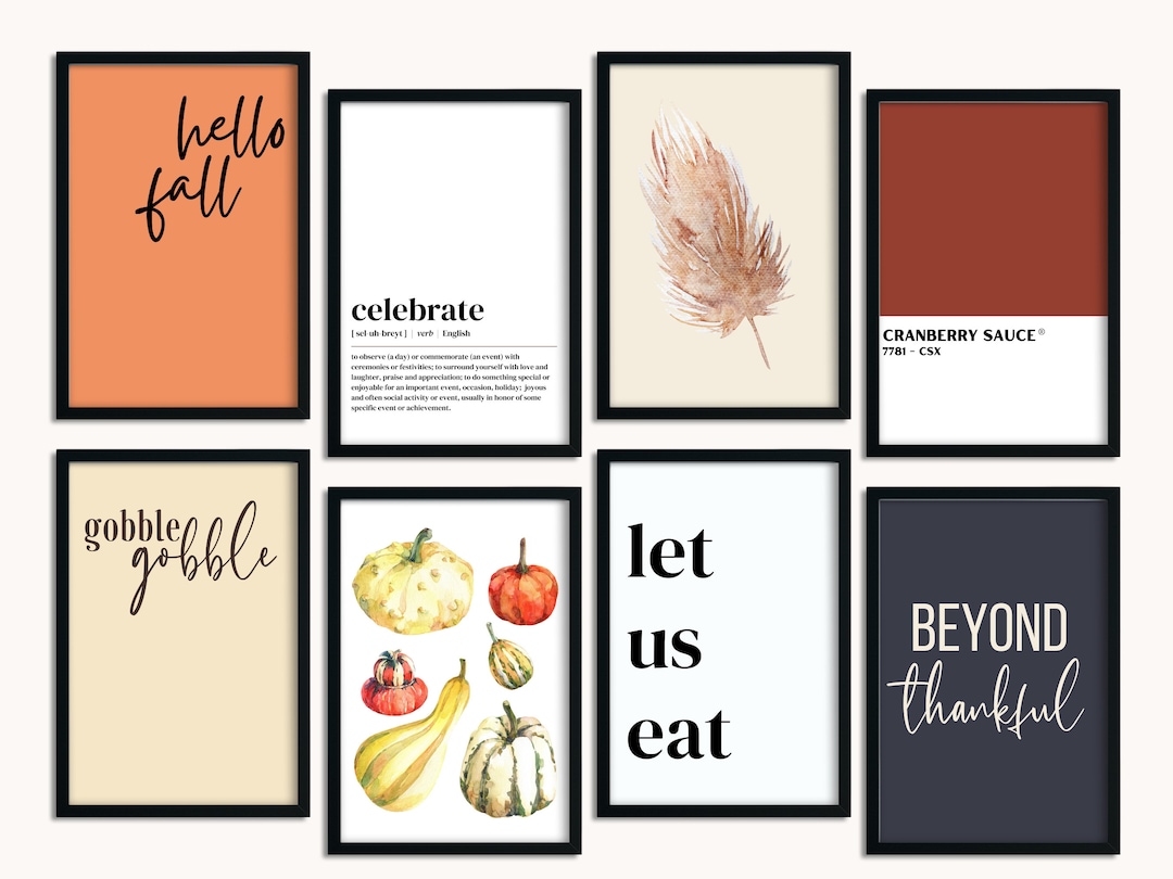 Thanksgiving Collection 2 | Printable Thanksgiving Wall Art | SET of 16 ...
