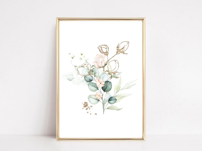 Printable Boho Floral Botanical Wall Art SET OF THREE | Etsy