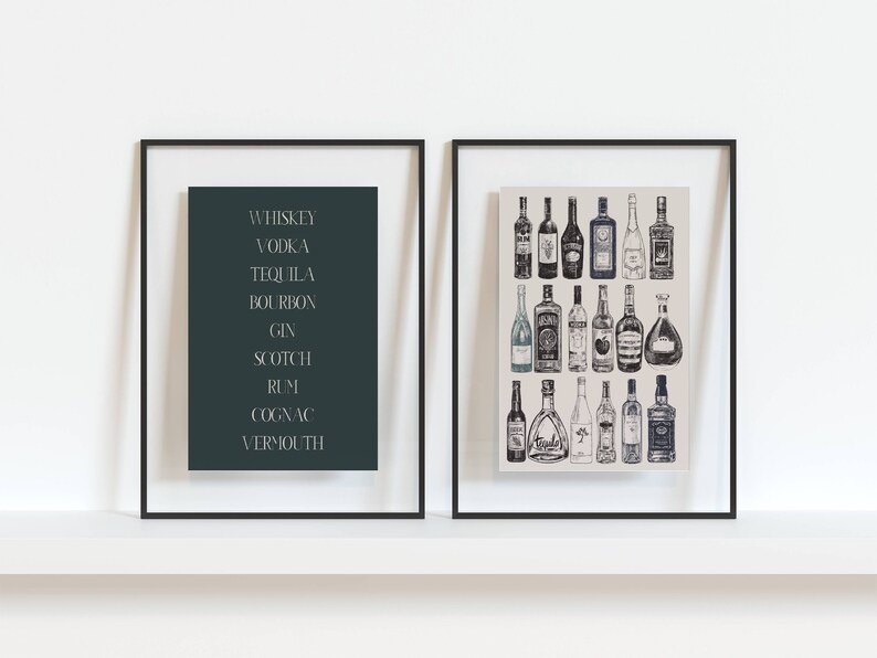 Printable Bar Wall Art | Bar Art Gallery Wall Prints | Bar Cart Art ...