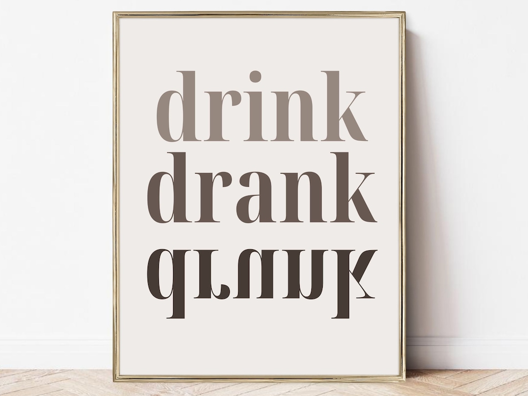 Printable Home Bar Wall Décor | Drink Drank Drunk Bar Wall Art Print ...