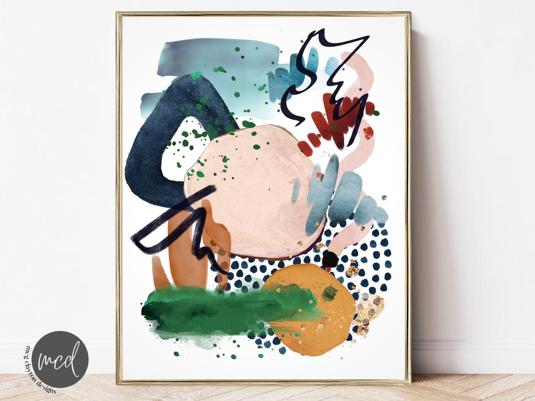 Printable Abstract Art | Maximalist Wall Art Print | Original Abstract Art | Colorful Abstract ...