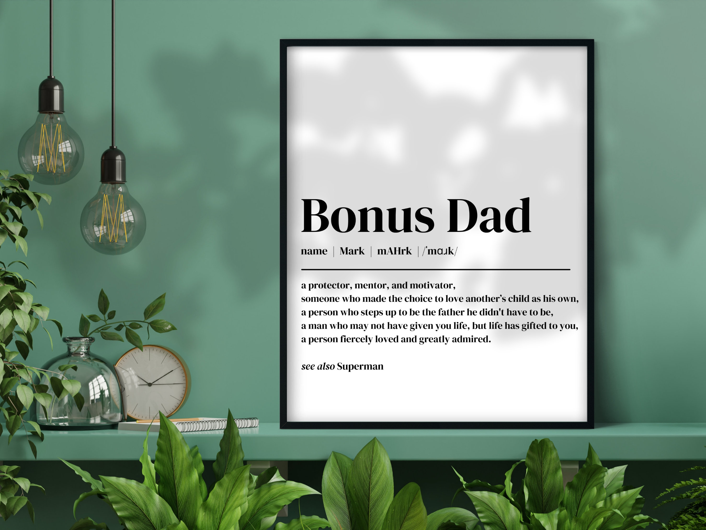 Personalized Bonus Dad Dictionary Print Printable Fathers Day | Etsy