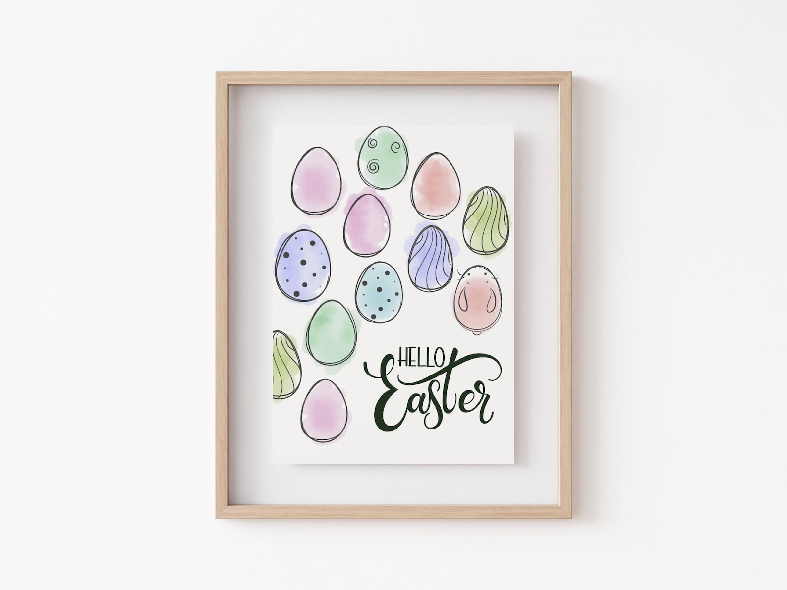 Printable Hello Easter Wall Art Easter Art Print Easter - Etsy