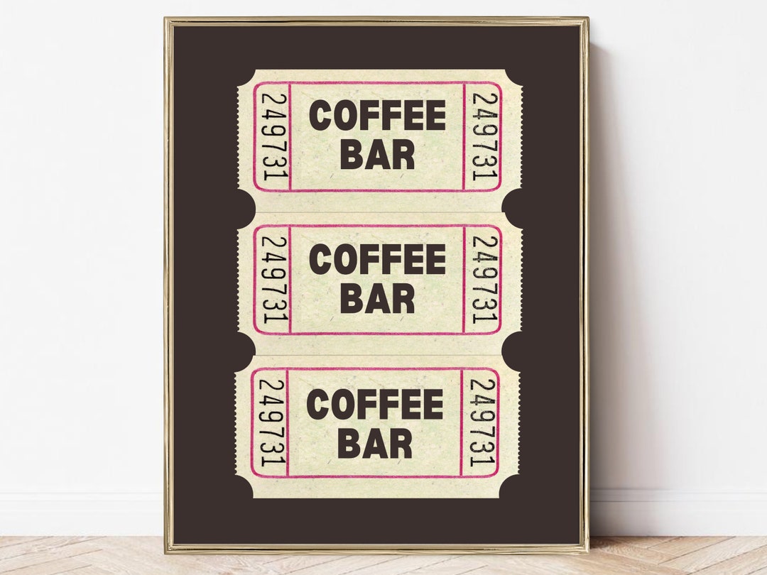 Printable Coffee Bar Wall Art | Coffee Bar Ticket | Coffee Bar Wall ...