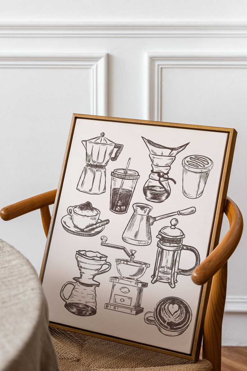 Printable Home Coffee Bar Wall Decor, Art Bundle SET of 10 Wall Art ...