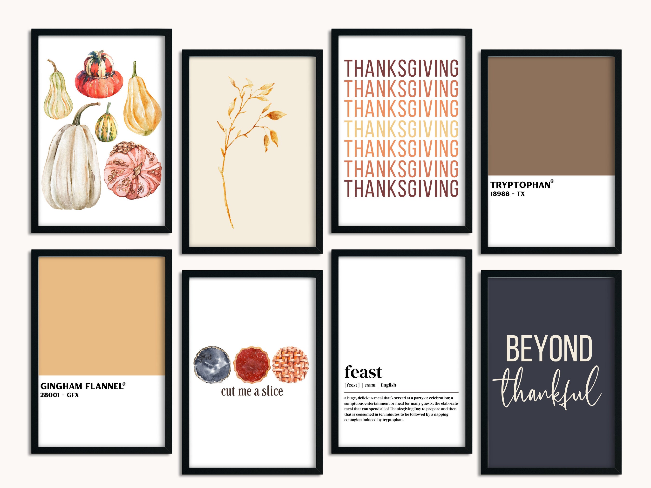 Thanksgiving Collection 3 | Printable Thanksgiving Wall Art | Fall ...