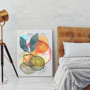 Printable Maximalist Abstract Wall Art Watercolor Pastel - Etsy