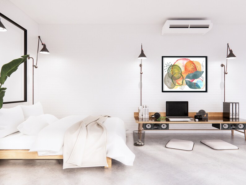 Printable Maximalist Abstract Wall Art Watercolor Pastel - Etsy