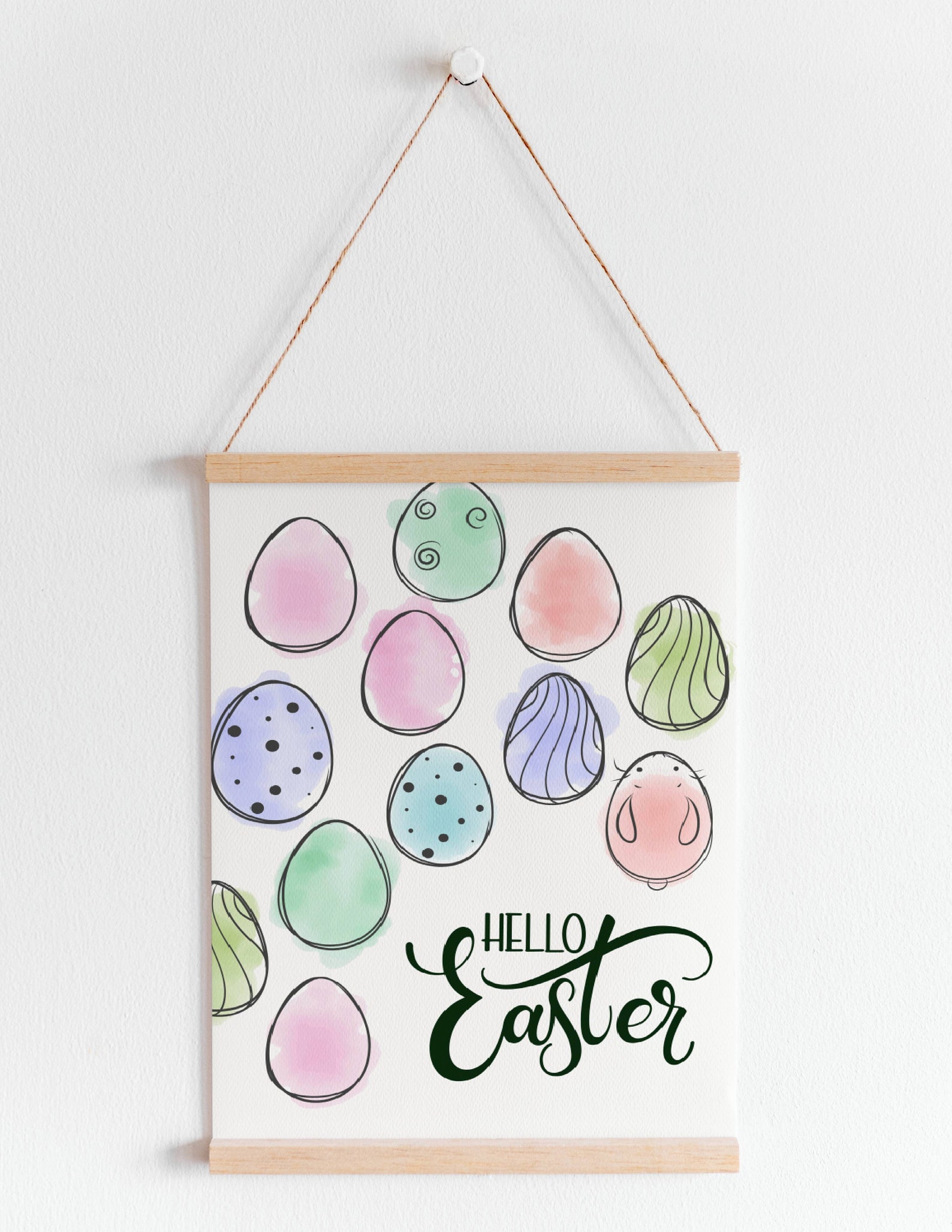 Printable Hello Easter Wall Art Easter Art Print Easter - Etsy