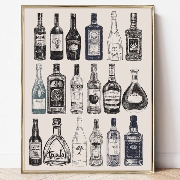 Liquor Themed Art for Bar - Etsy