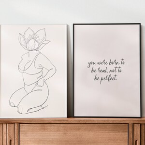 Printable Line Art Woman Wall Art, Body Positivity Poster, Positive ...