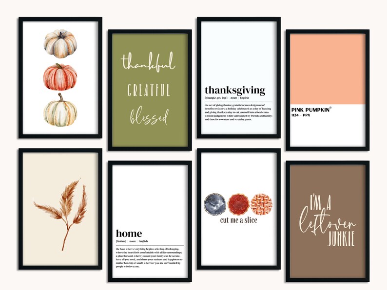 Thanksgiving MEGA BUNDLE | Printable Thanksgiving Wall Art | SET of 60 ...