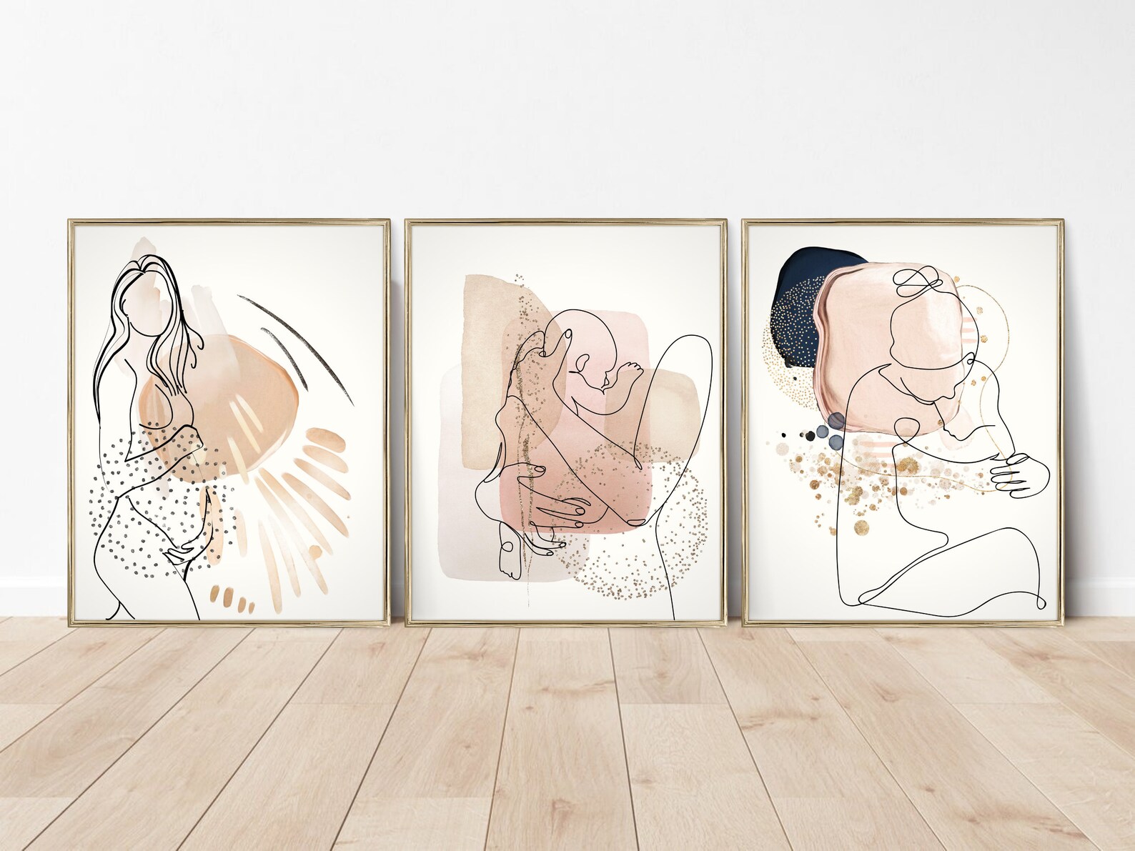 Printable Woman Line Art Feminine Line Art Wall Art SET of - Etsy