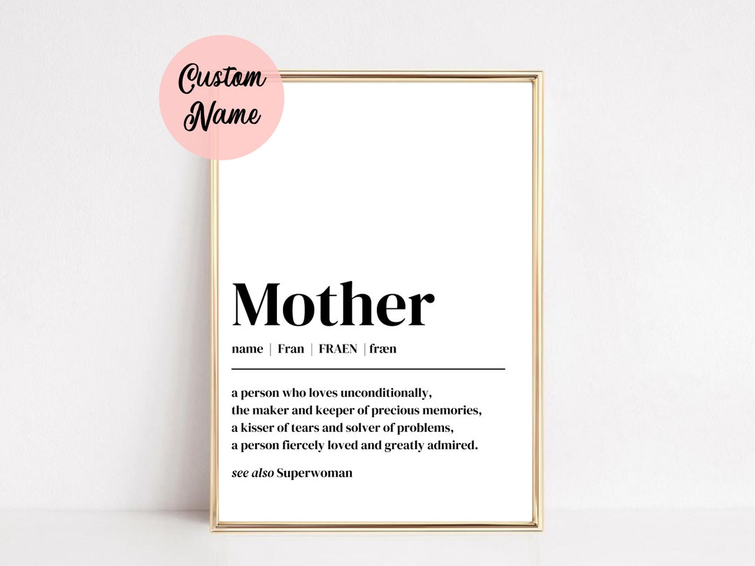 Personalized Mother Dictionary Print Printable Mother - Etsy