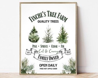 Christmas Tree Wooden Sign PRINTABLE Wall Art / Trees for Sale Sign ...