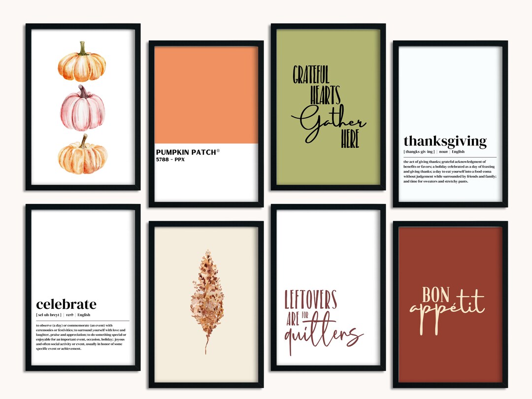 Thanksgiving Collection 3 | Printable Thanksgiving Wall Art | Fall ...