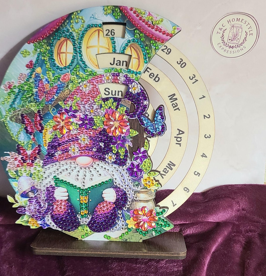 Book Gnome Perpetual Calendar W/rotating Month, Day and Year - Etsy