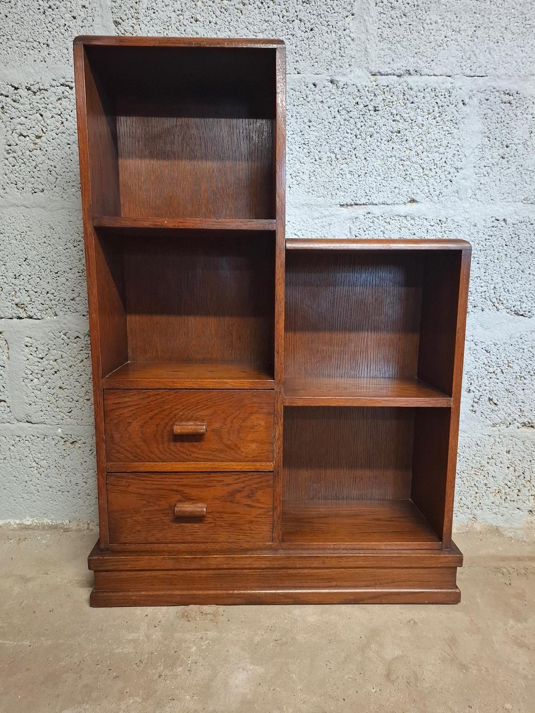 1920s Oak Stepped Bookcase With Drawers - Etsy