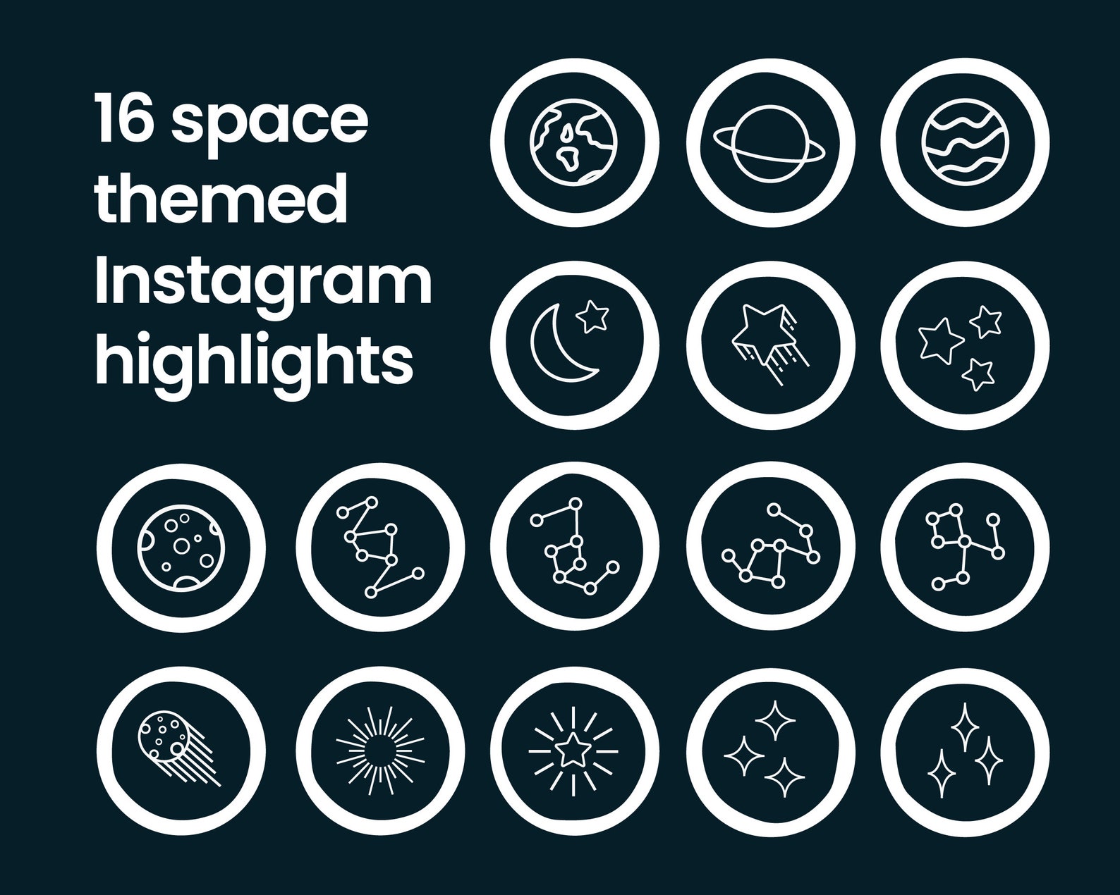 16x Space Themed Instagram Story Highlight Icons - Instagram Story ...