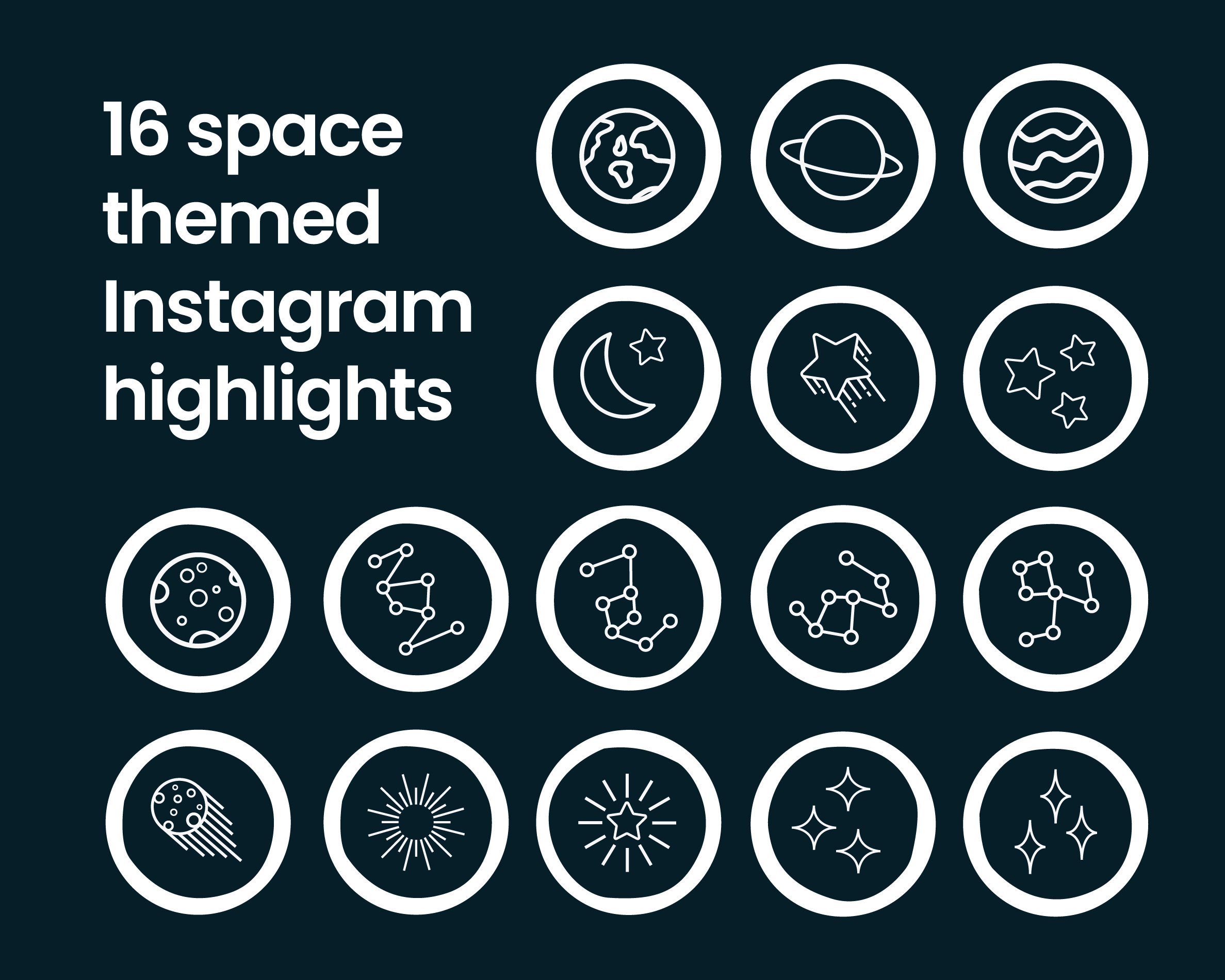 16x Space Themed Instagram Story Highlight Icons - Instagram Story ...