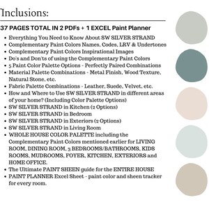 Sherwin Williams SILVER STRAND Paint Palette, Silver Strand House Paint ...
