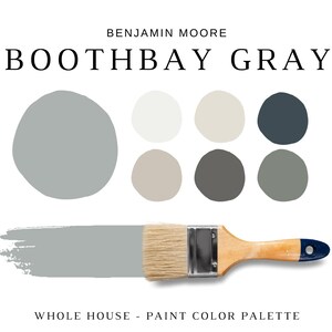Benjamin Moore BOOTHBAY GRAY Color Palette, Coastal Color Scheme ...