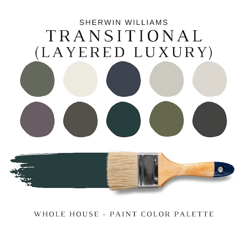 LUXURY TRANSITIONAL Sherwin Williams Color Palette, MODERN Color ...